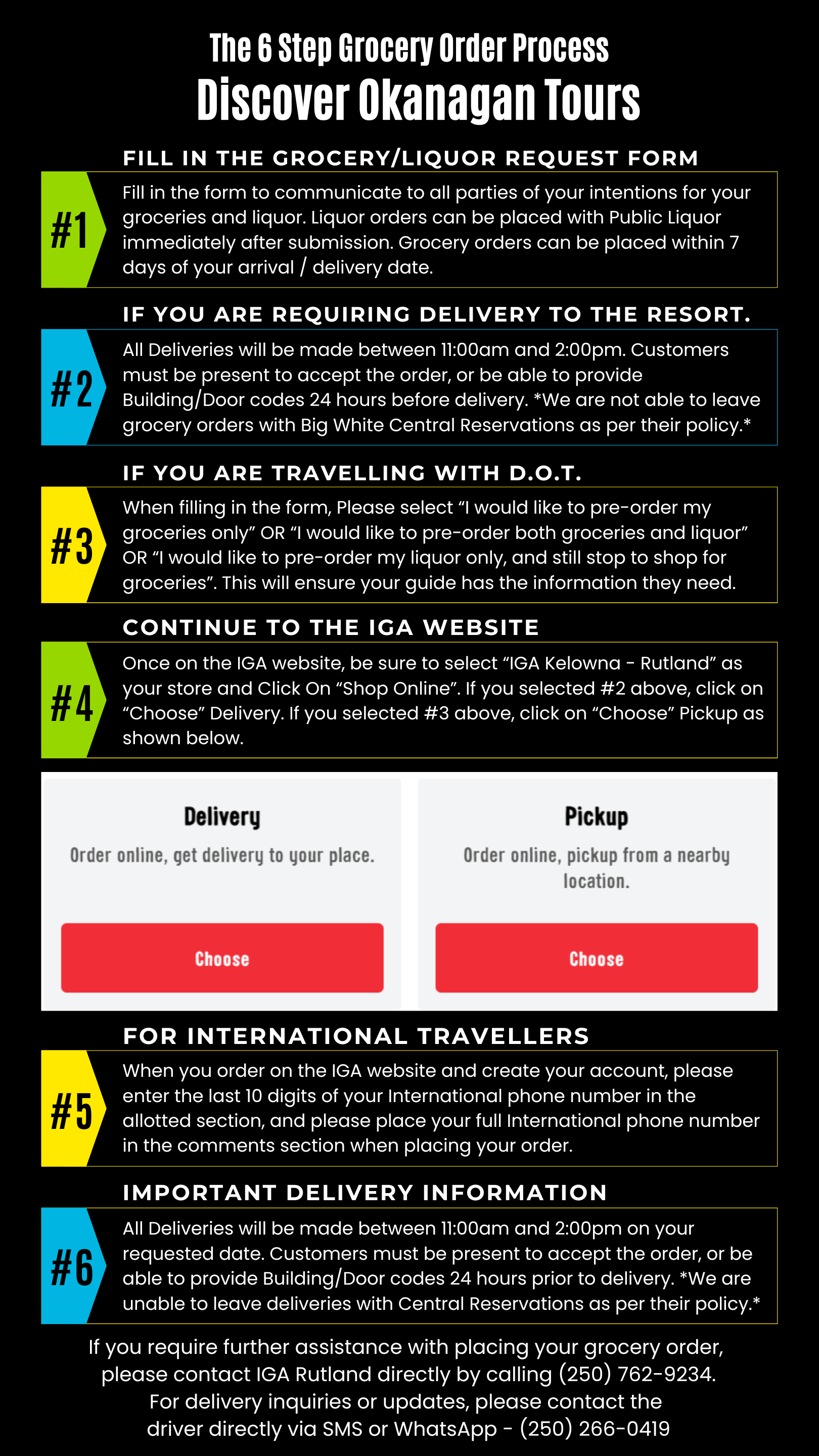 IGA Grocery Ordering Instructions - Discover Okanagan Tours